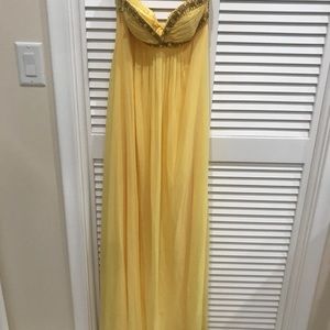 Cache | Dresses | Strapless Yellow Gown From Cache | Poshmark